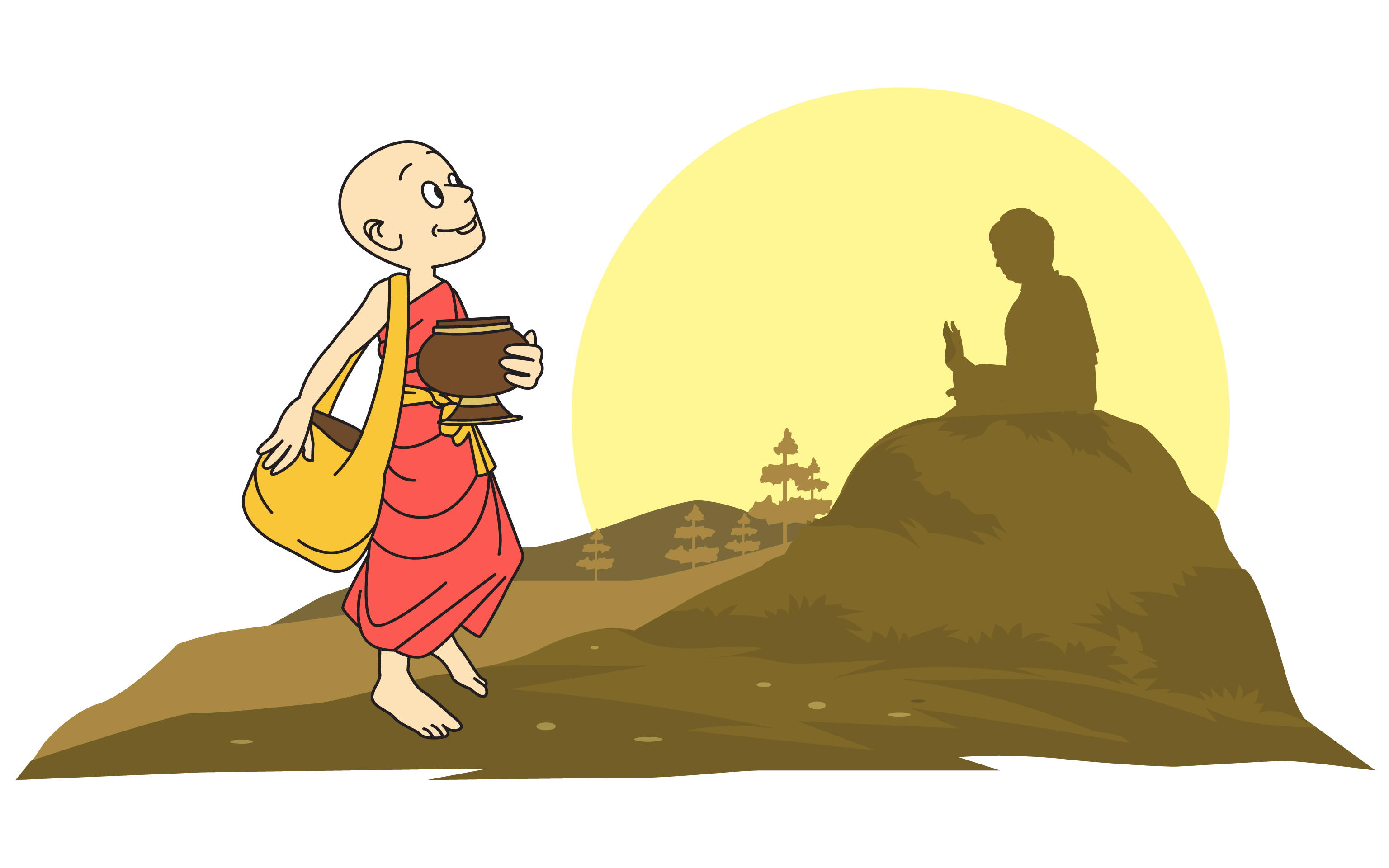 Monk Illustrations in SVG, PNG, AI - DrawHipo