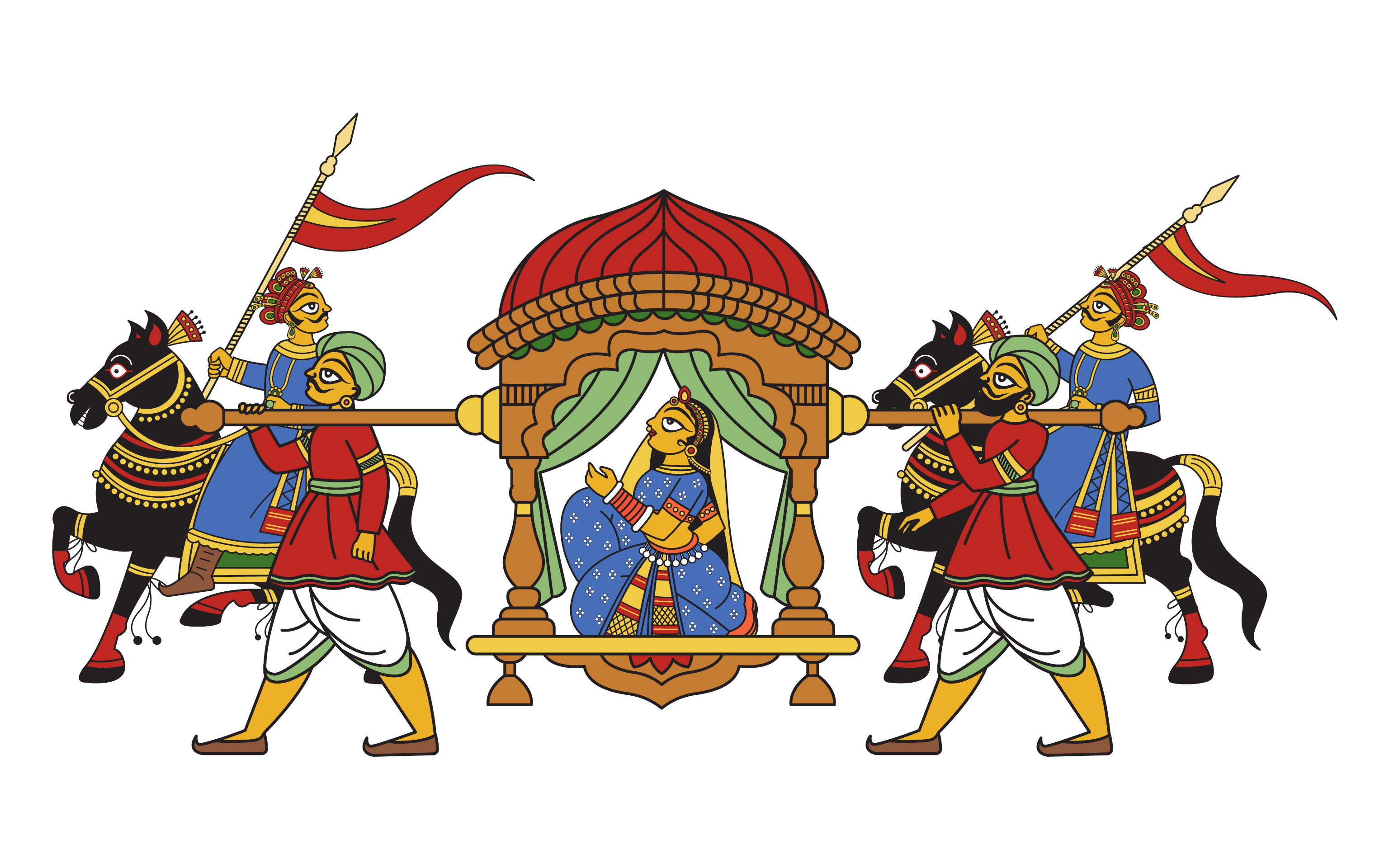 Indian Wedding Baraat Clipart