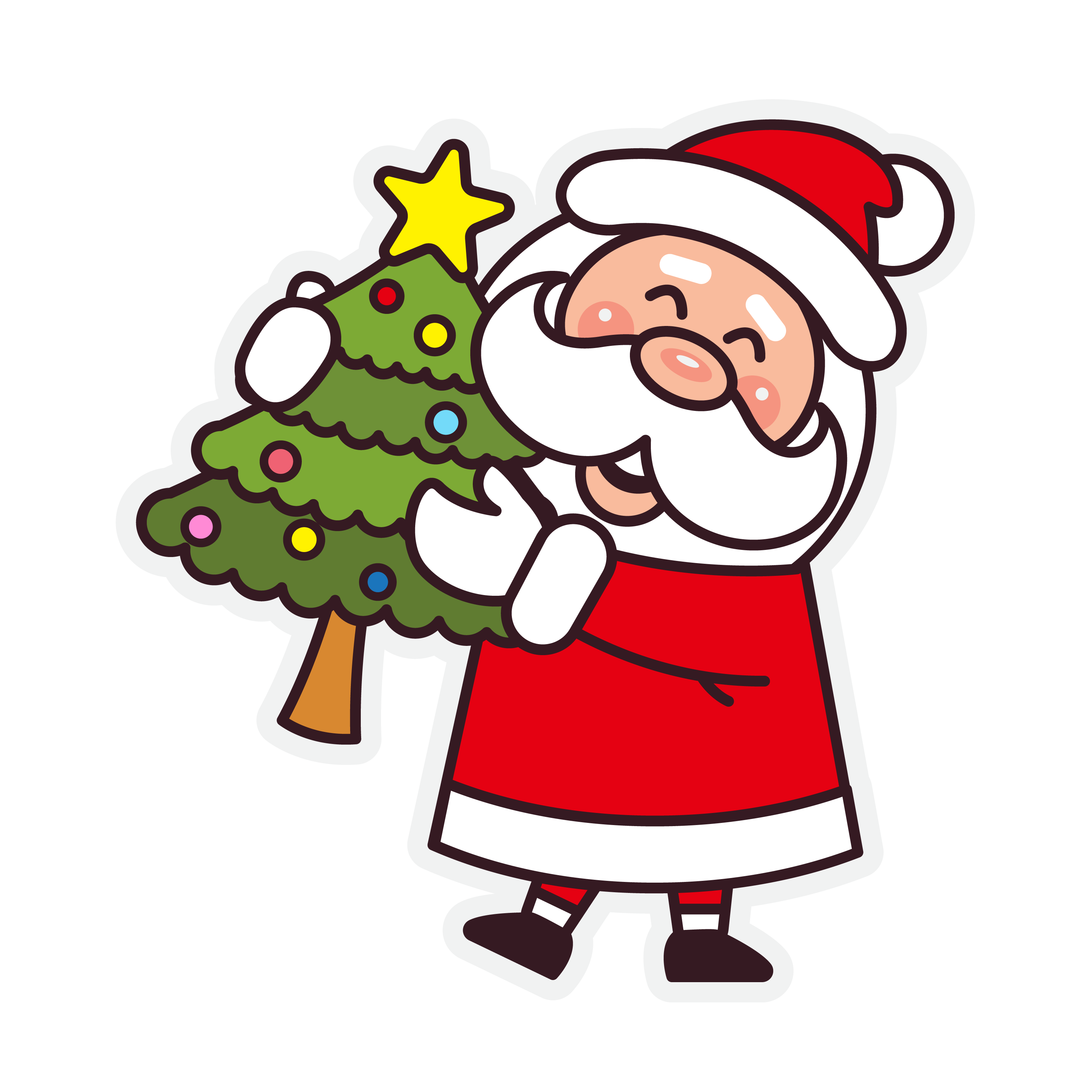 Santa Claus Stickers in SVG, PNG, AI - DrawHipo